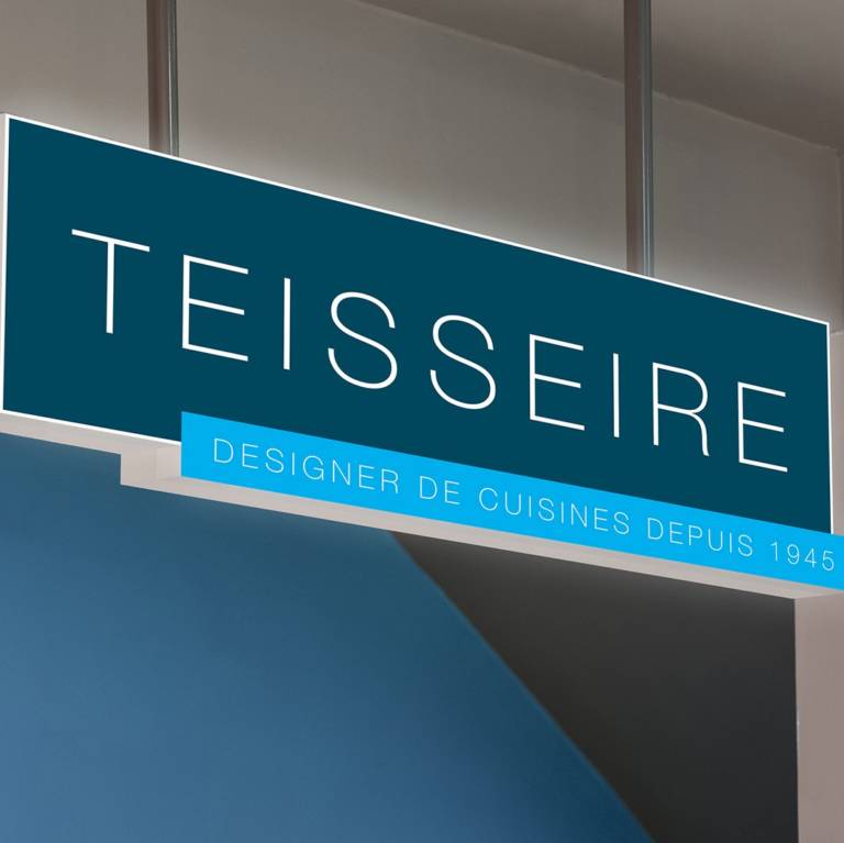 Mock up Signage Hanging Square shape Shop Front display - Cuisines ...